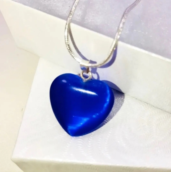 Handmade | Jewelry | Royal Blue Quartz Small Stone Heart Necklace New ...